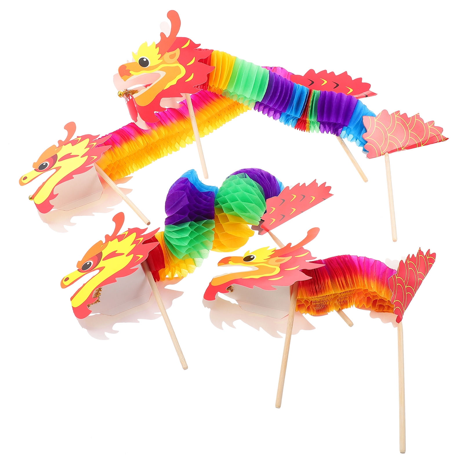 Mobestech 4 sets of DIY Dragon Puppetry Kit Chinese Traditional Dragon ...