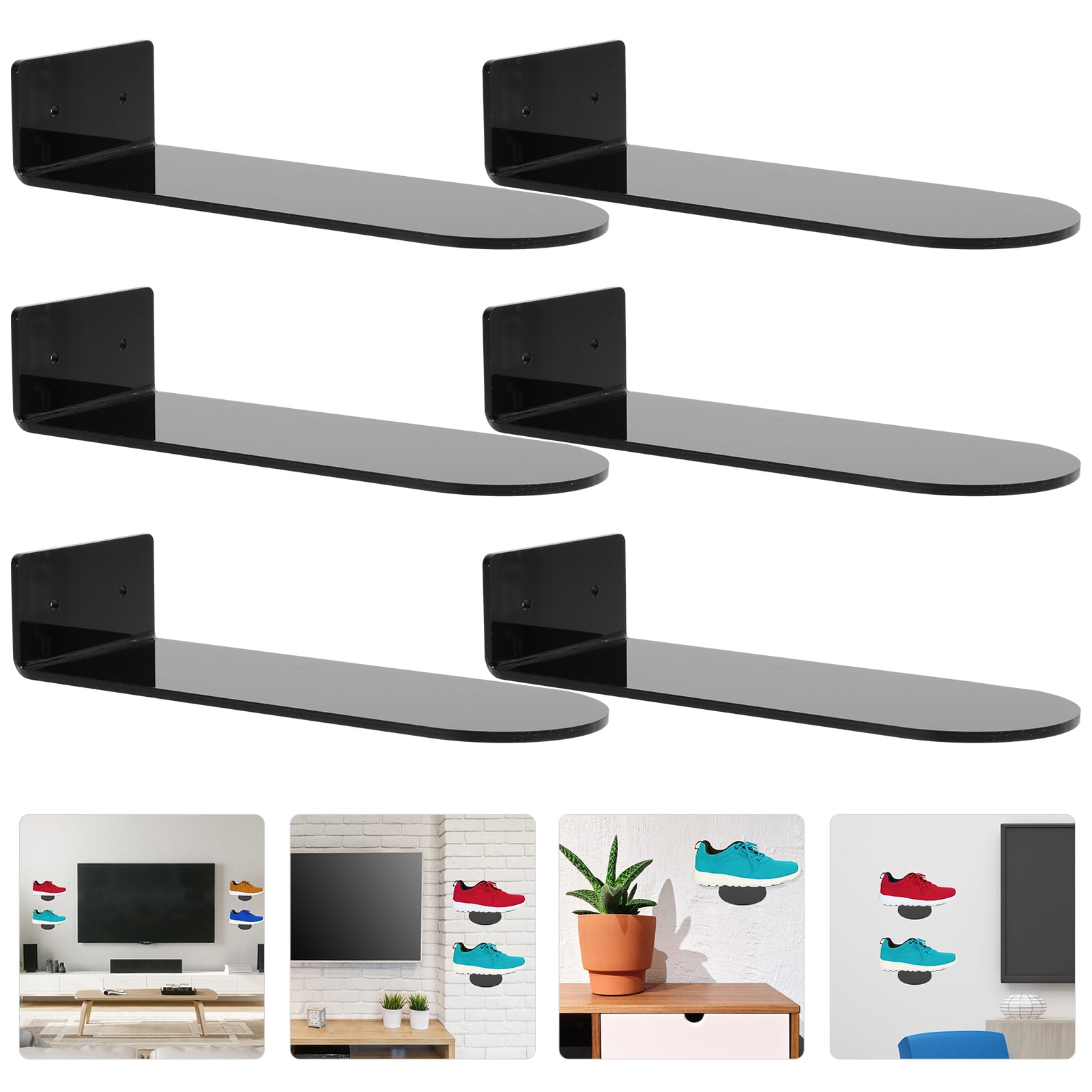 Mobestech Floating Shoe Rack 1Set Acrylic Wall Mount Decorative Wall ...