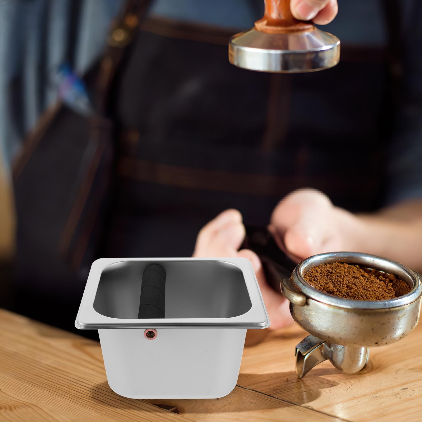 Mobestech Stainless Steel Coffee Knock Box Container for Espresso ...