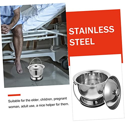 Mobestech Stainless Steel Urine Bucket Stainless Steel Urinal Covered ...