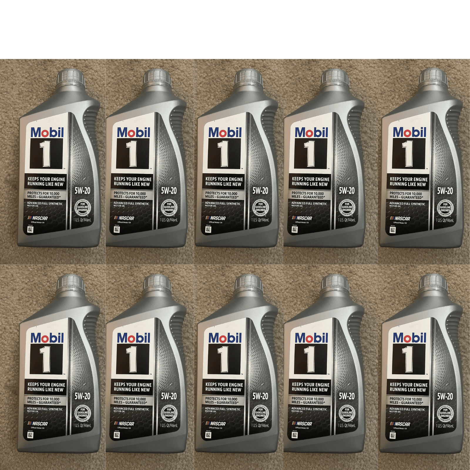 Mobil 1 103008 Advanced Full Synthetic Motor Oil SAE 5W-20 Pack of 10 ...