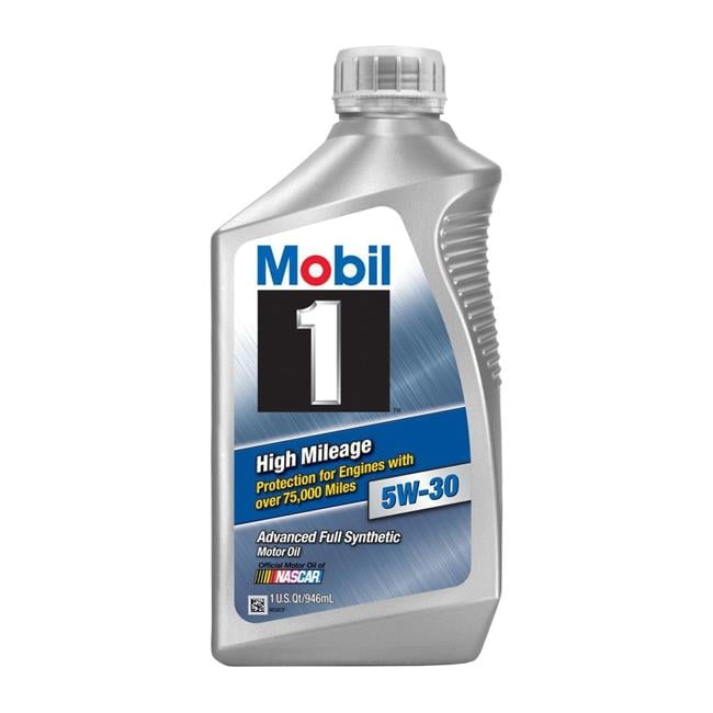 Mobil 1 103767 5W-30 High Mileage Oil Bottles, 1 qt. - Case of 6 ...