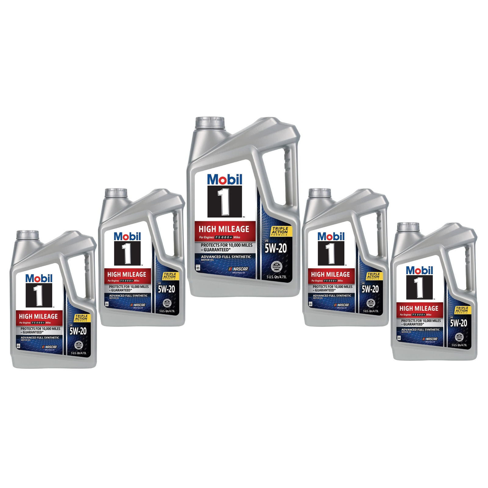 Mobil 1 120768 High Mileage 5W-20 Motor Oil Pack of 5 - Walmart.com