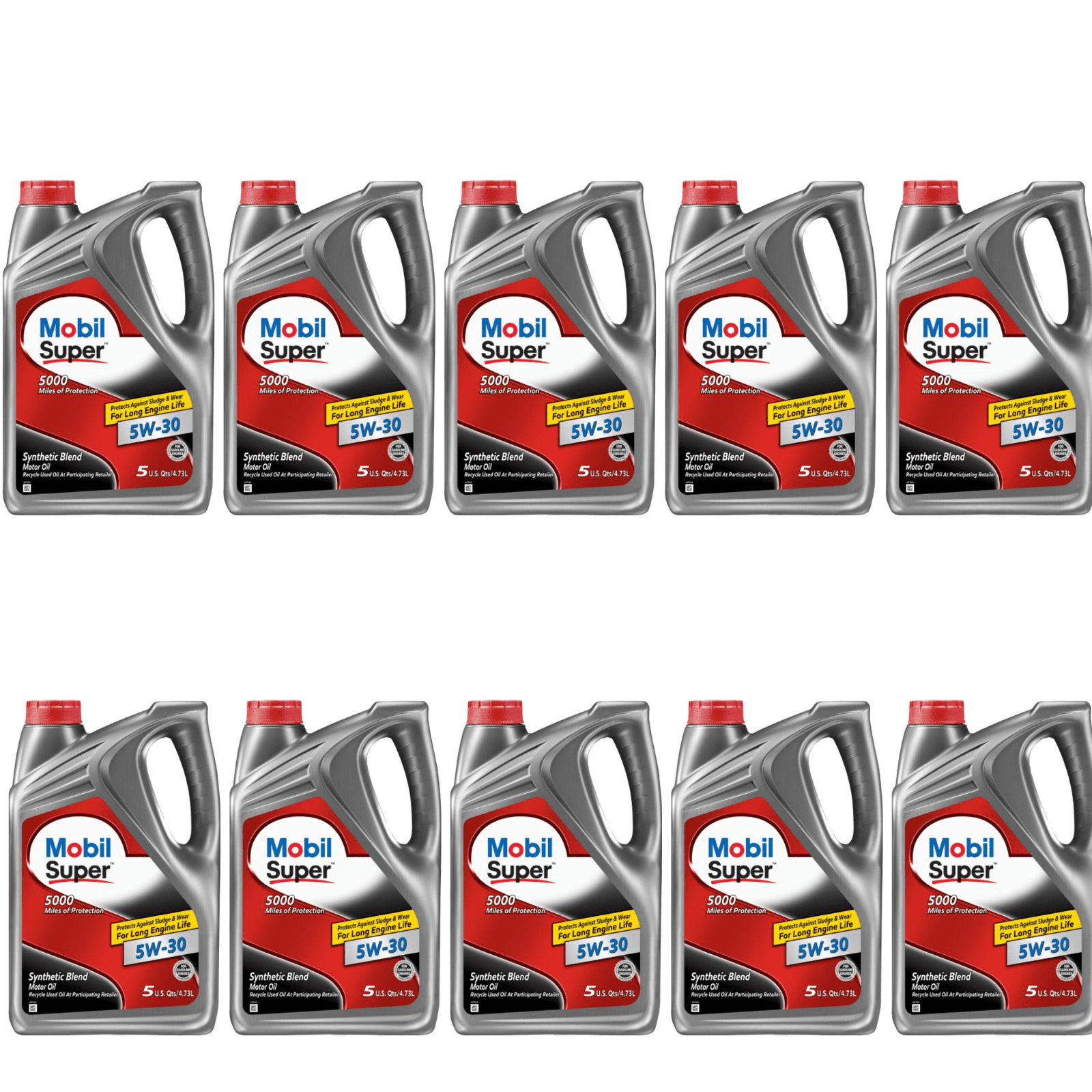 Mobil 1 124407 Engine Motor Oil Mobil SUPER Synthetic Blend SAE 5W-30 ...
