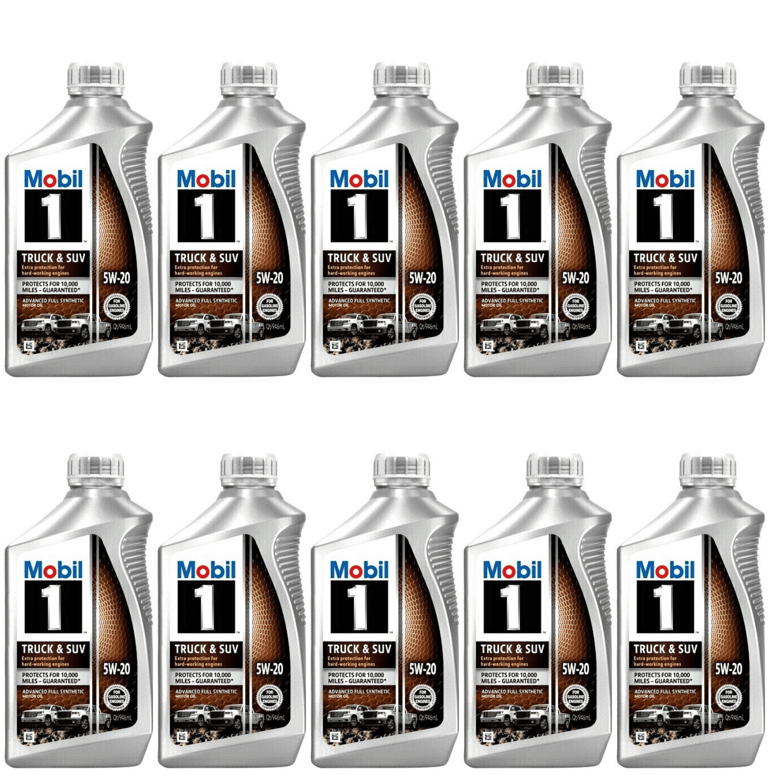 Mobil 1 124574 5W-20 Truck & SUV Advanced Full Synthetic Engine Oil ...