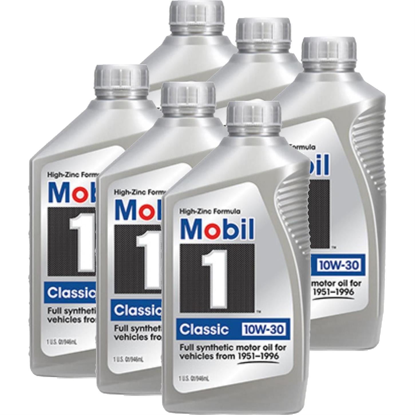 Mobil 1 128287 Classic Car Hi-Zinc 10W30 Full Synthetic Oil, 6 Qt ...