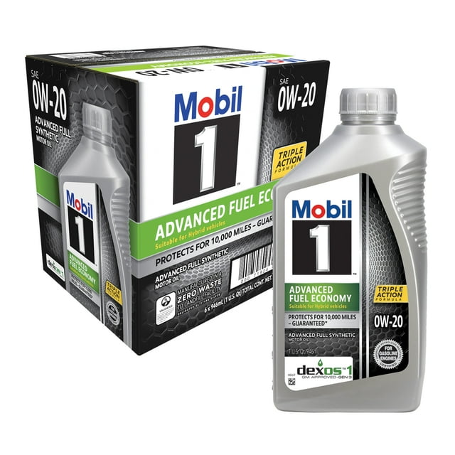 Mobil 1 Advanced Fuel Economy Full Synthetic Motor Oil 0W-20, 1 Quart ...