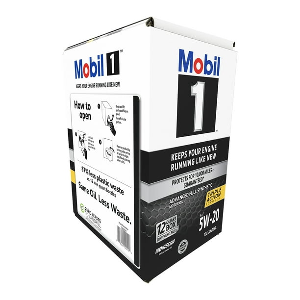 Mobil 1 Advanced Full Synthetic Motor Oil 5W-20, 12 qt Bag in Box ...
