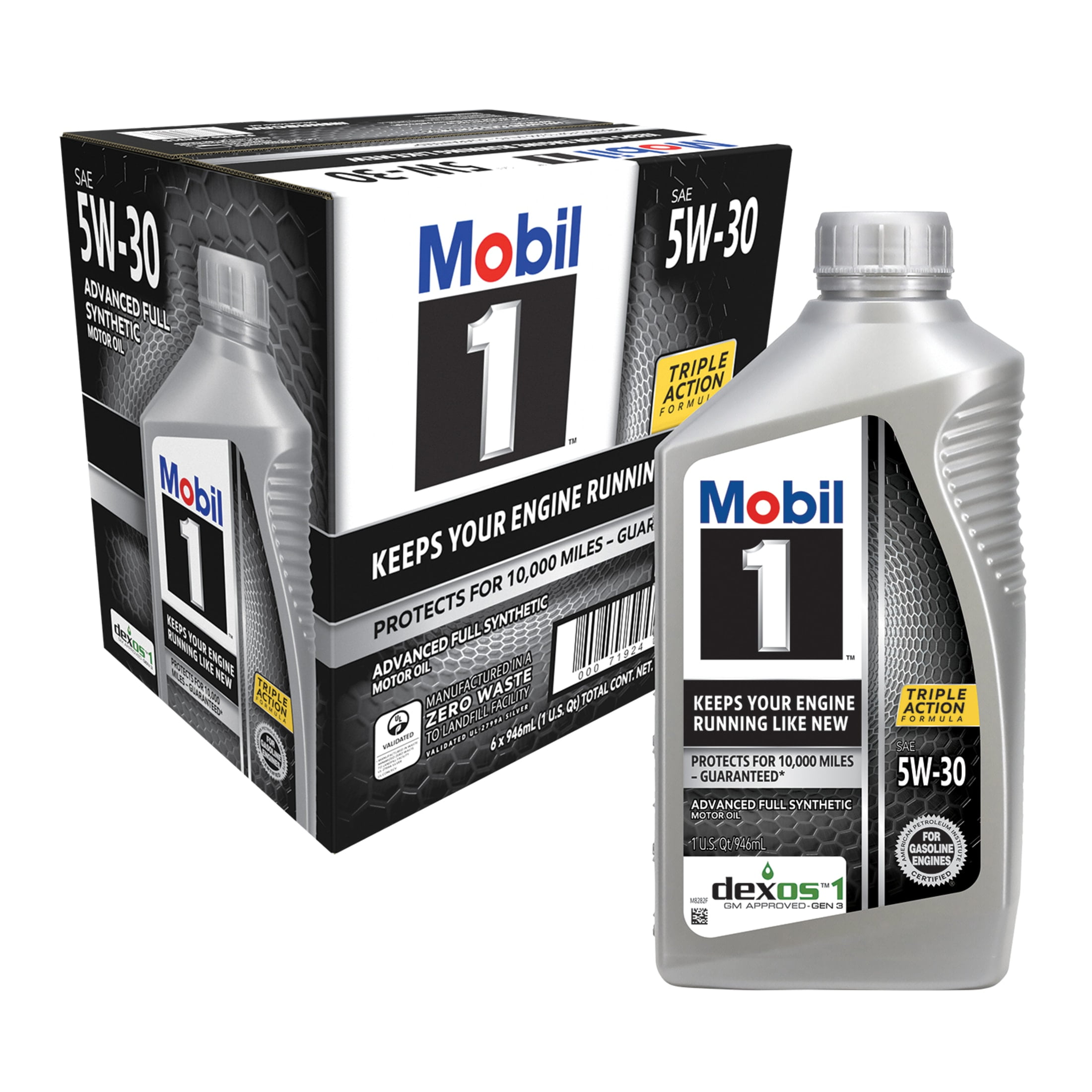 Mobil 1 Advanced Full Synthetic Motor Oil 5W-30, 1 Quart (6 Pack ...