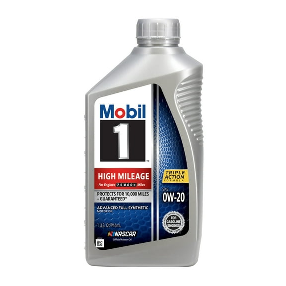 Mobil 1 High Mileage Full Synthetic SAE 0W-20 1 Quart - Walmart.com