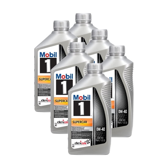 Mobil 1 Supercar Full Synthetic Motor Oil, 0W-40, Dexos R, Case/6 ...