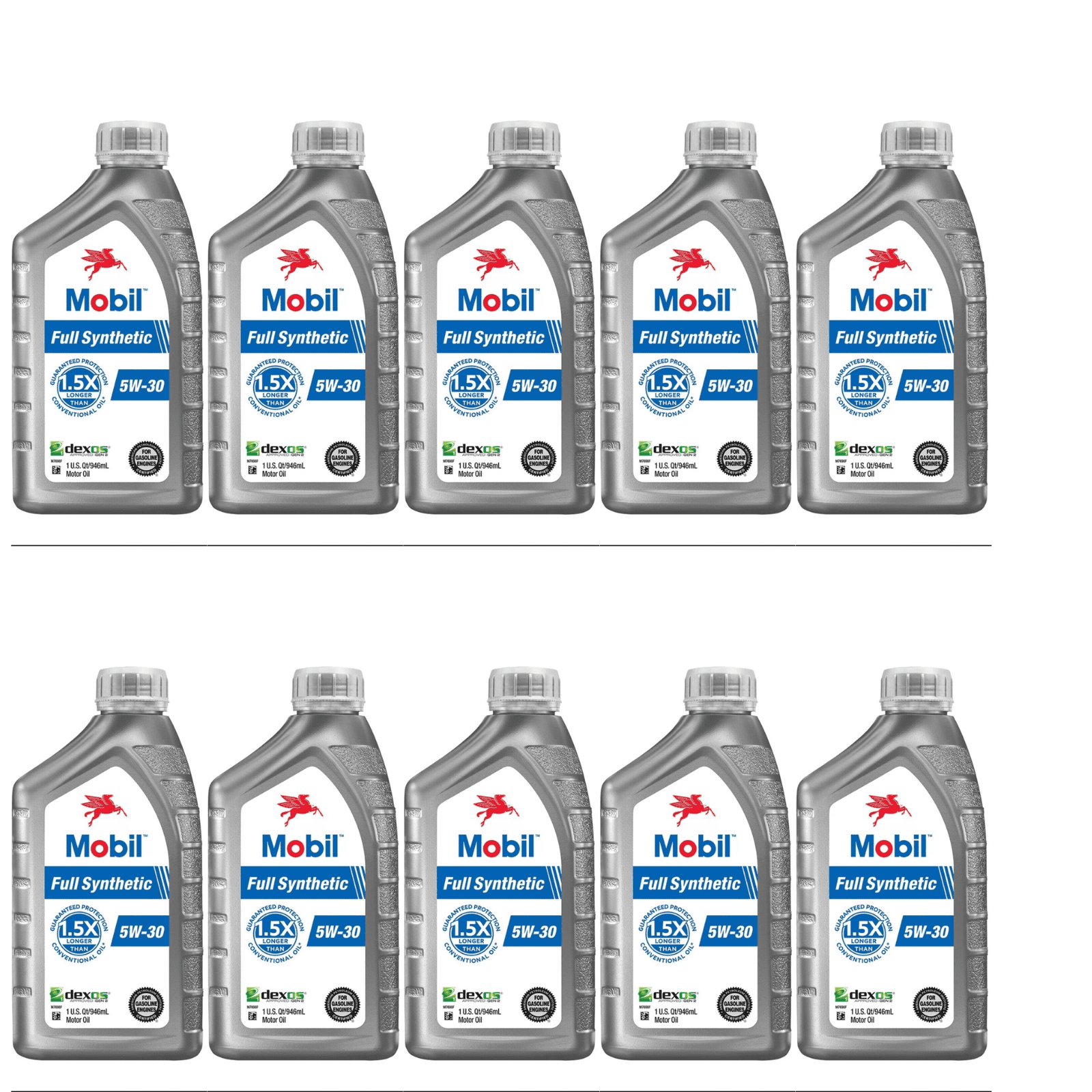 Mobil 125195 Full Synthetic Motor Oil 5W-30, Pack of 10 - Walmart.com