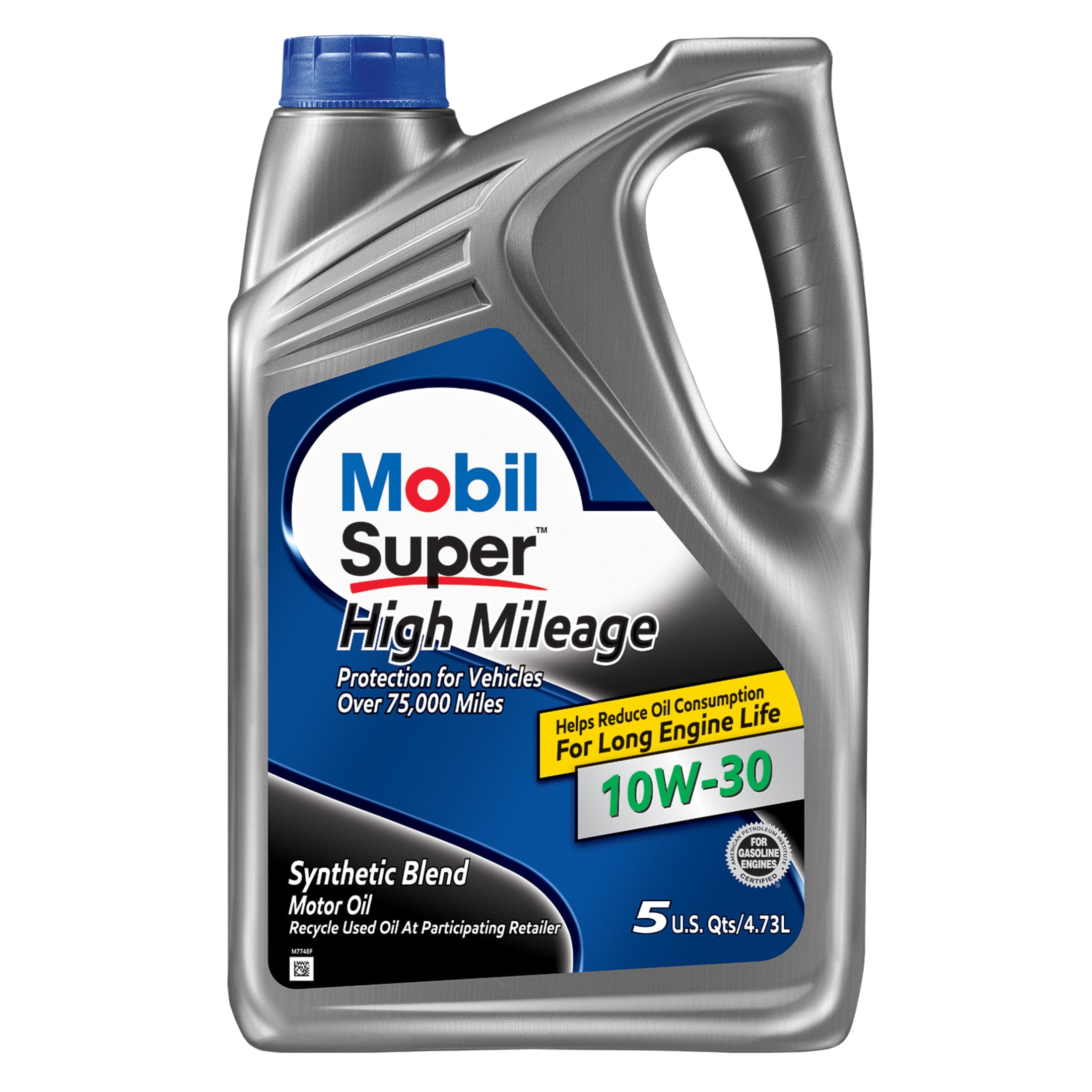 Mobil Super High Mileage Synthetic Blend Motor Oil 10W-30, 5 Quart ...