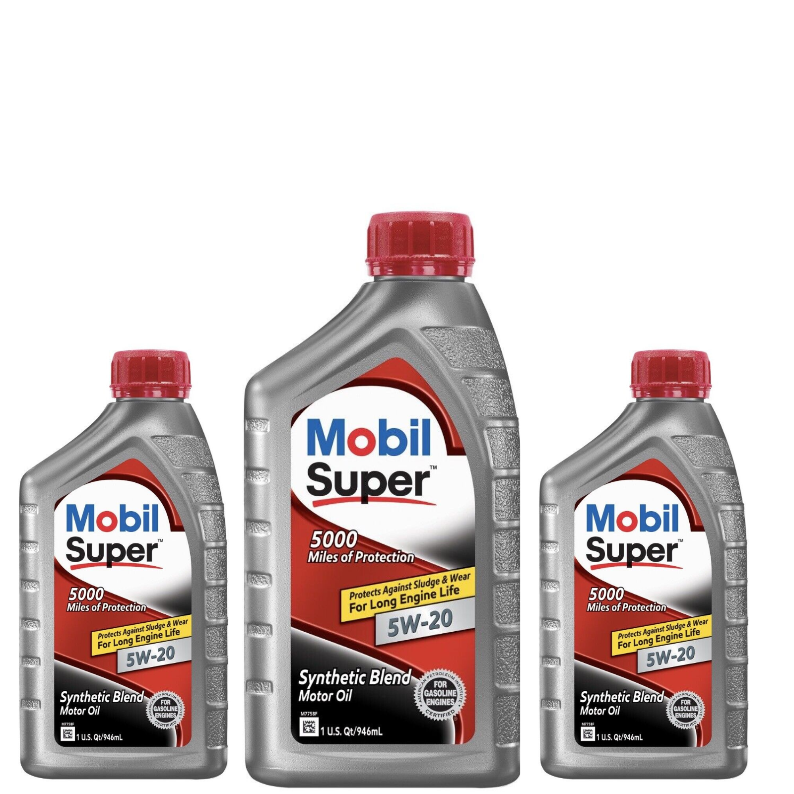 Mobil Super Synthetic Blend Motor Oil 5W-20, 1 MPN #124405 Pack of 3 ...