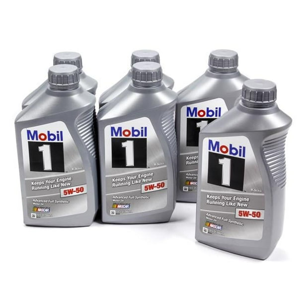 Mobil 1 5W-50 Synthetic Oil for Various Engines, 1 Quart Bottles, Case ...