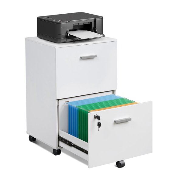 OKD 2 Drawer File Cabinet, Fluted Lateral Filing Cabinet with Hanging ...