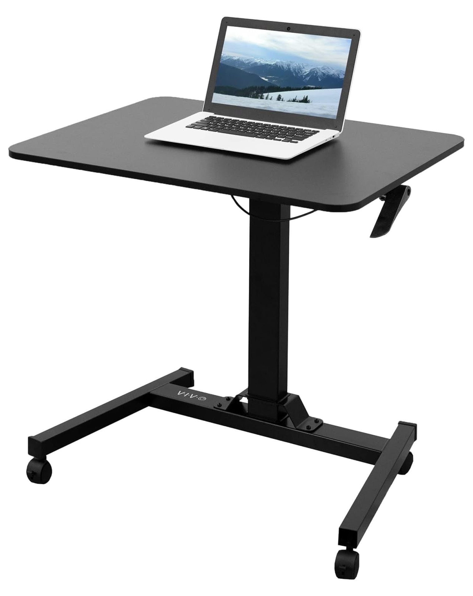Mobile 32 inch Pneumatic Sit to Stand Laptop Desk, Rolling Presentation ...
