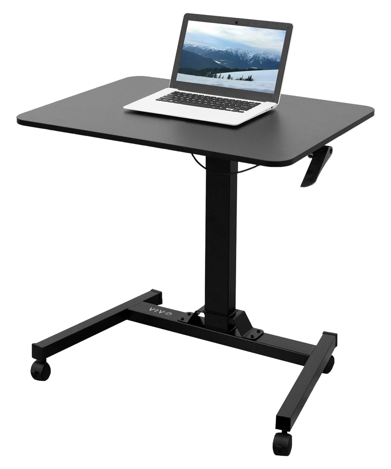 Mobile 32 inch Pneumatic Sit to Stand Laptop Desk, Rolling Presentation ...