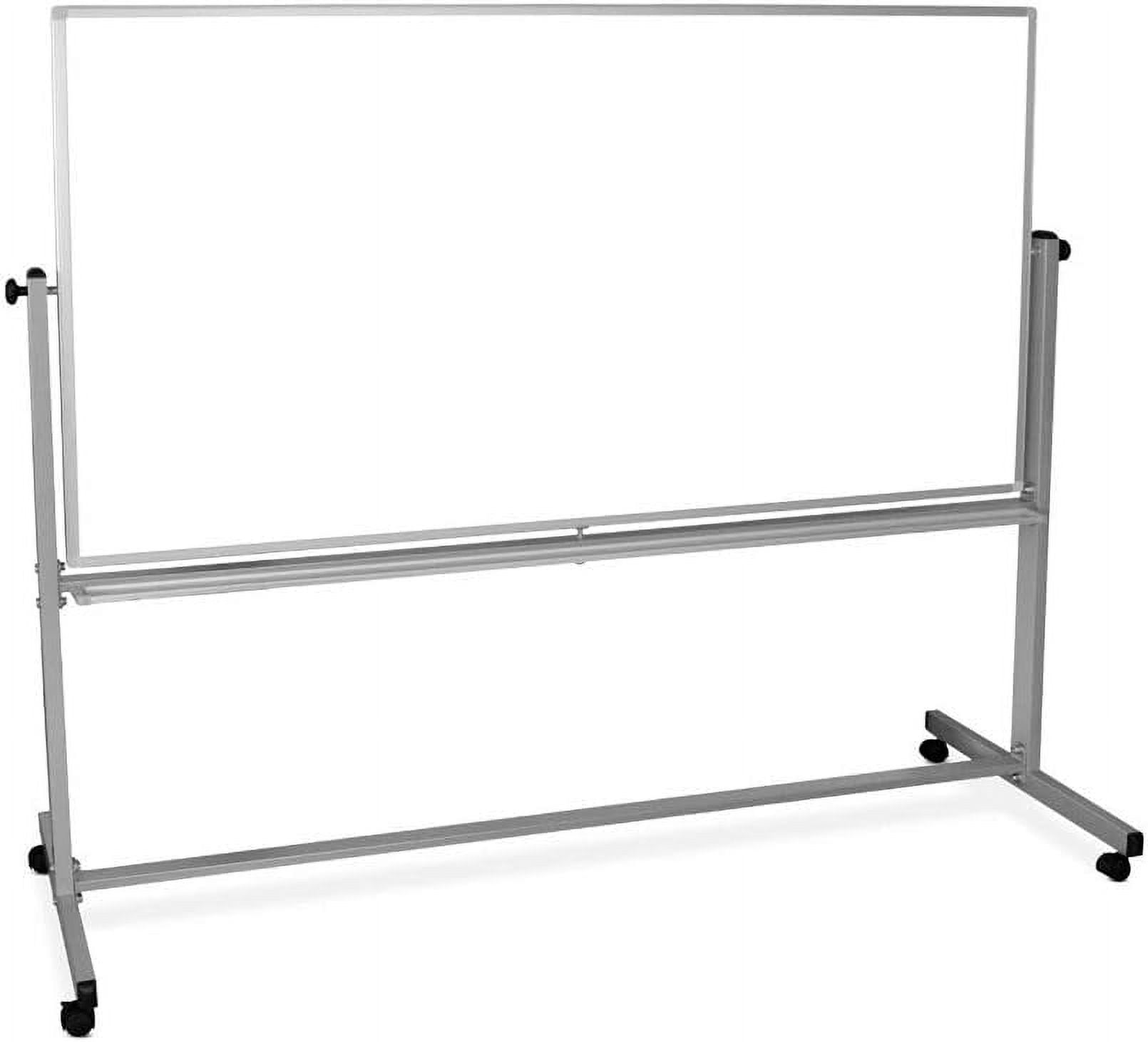 Mobile 72"W x 40"H Dry Erase Double-Sided Magnetic Whiteboard with ...