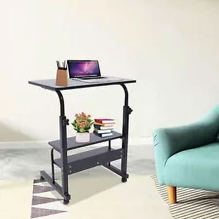 Mobile Adjustable Bedside Table Mobile Laptop Table with Wheels Space ...