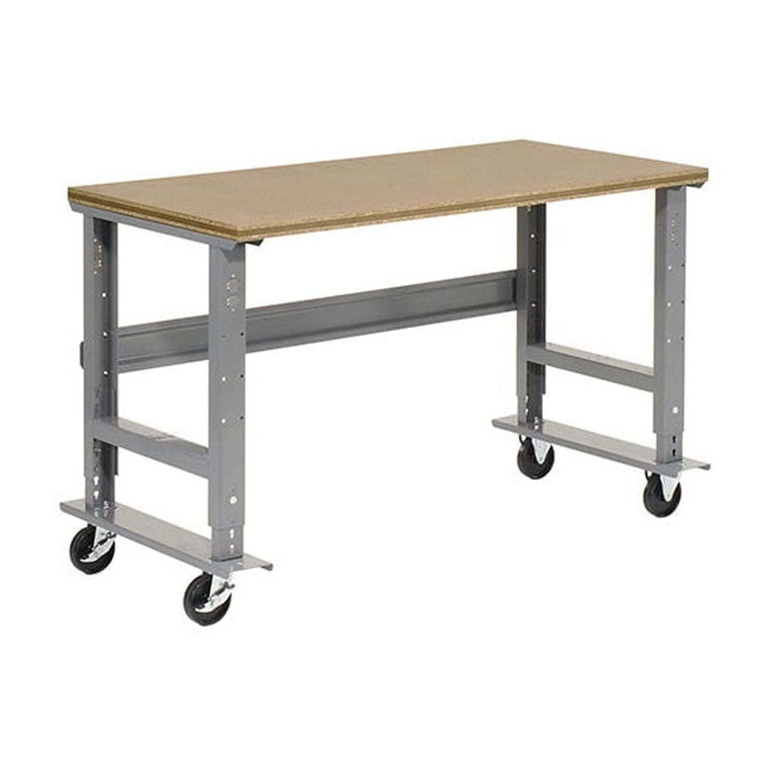 Mobile Adjustable Height C-Channel Leg Workbench, Shop Top Square Edge ...