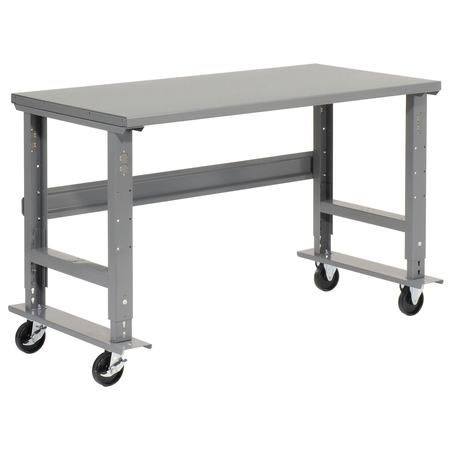 Mobile Adjustable Height C-Channel Leg Workbench, Steel, 60"W x 36"D ...