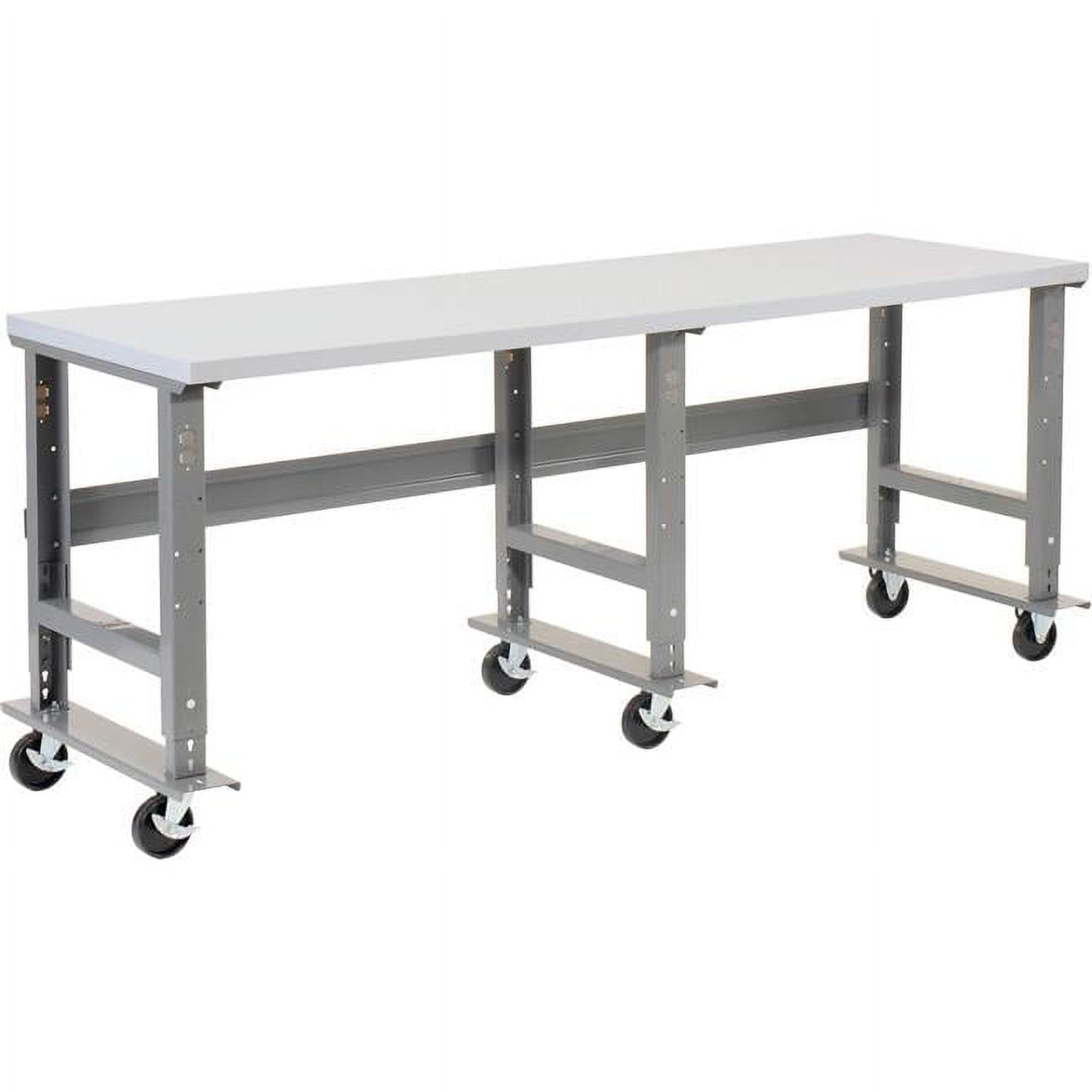 Mobile Adjustable Height C-Channel Leg Workbench with Laminate Square ...