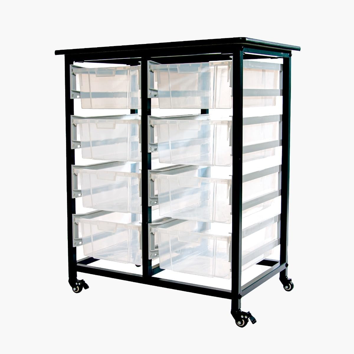 Mobile Bin Storage Unit- Double Row with Large Clear Bins - Walmart.com