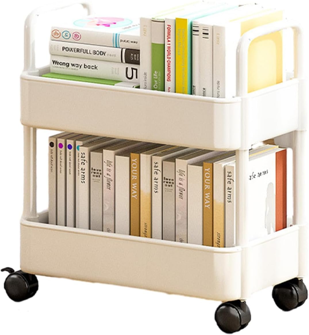 Mobile Bookshelf, Moveable Small Bookshelf, Mobile Bookshelf with ...