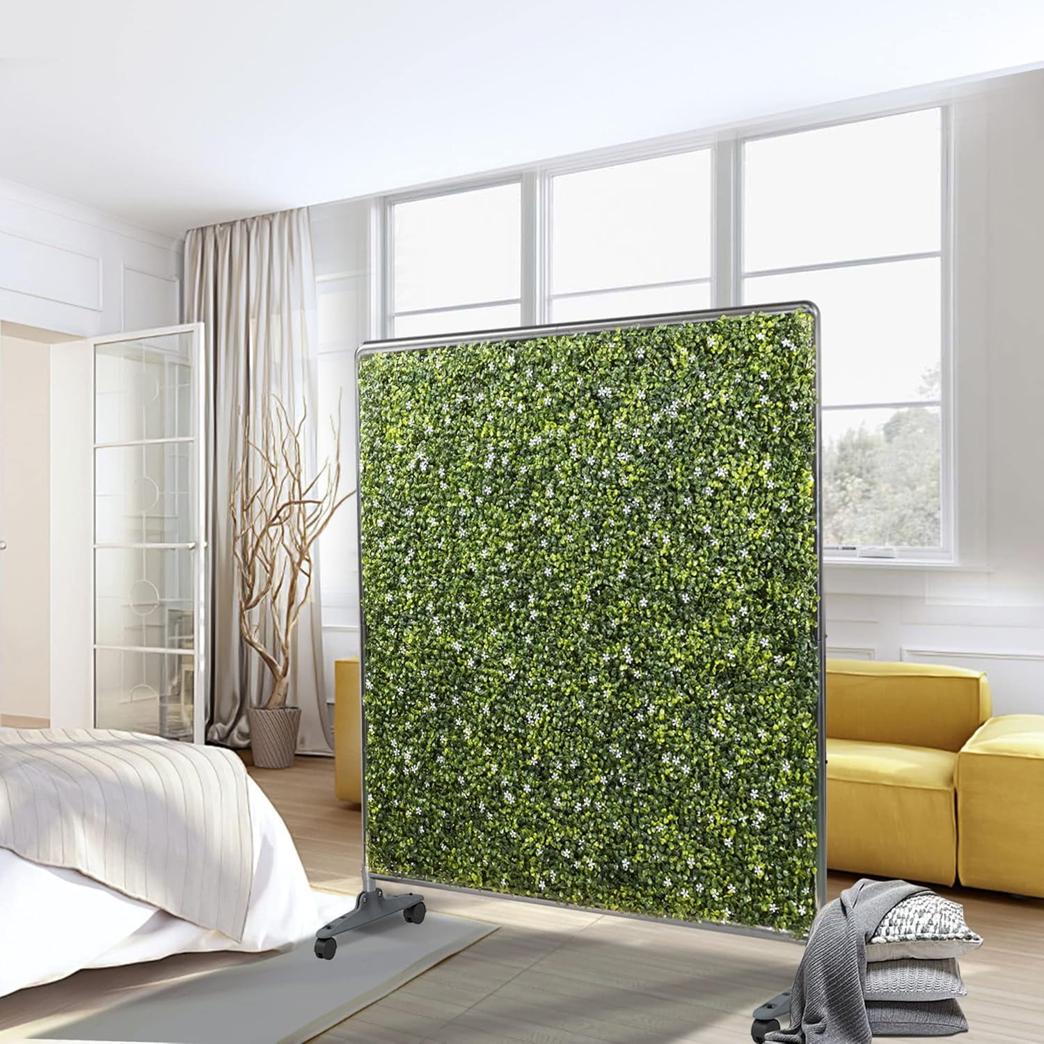 Mobile Boxwood Hedge Screen Movable Portable Fence Room Divider with ...