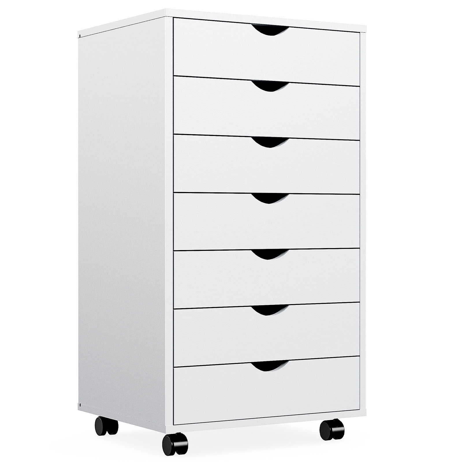 Mobile Chest of 7 Drawers - Versatile Wood Storage Dresser for Bedroom ...