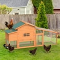 Mobile Chicken Coop with Wheels Wooden Hen House Rabbit Hutch Large ...