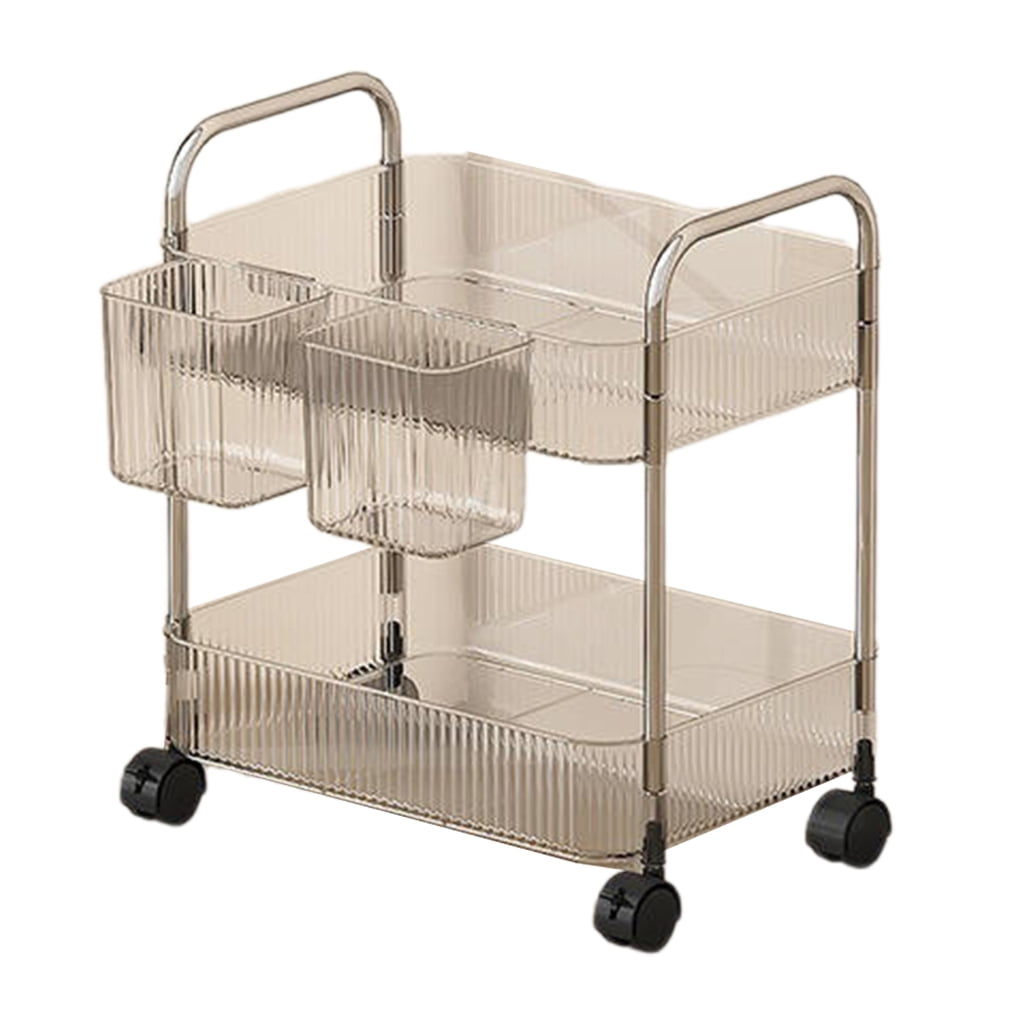 Mobile Clear Multi Layer Storage Cart Rolling Homes Office Accessory ...