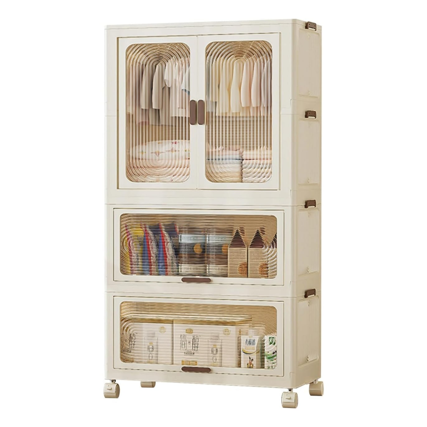 Mobile Closet Wardrobe, 420L Collapsible Plastic Wardrobe Storage Box ...