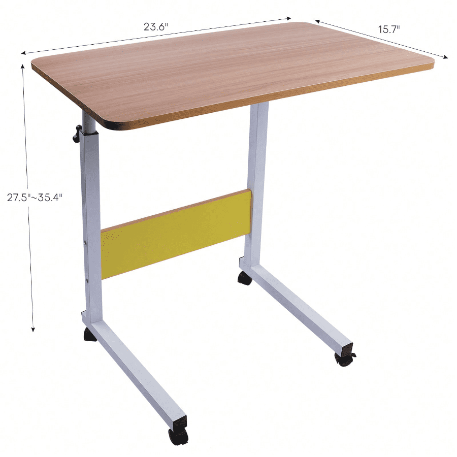 Mobile Computer Desk Adjustable Height For Small Space Rolling Writing ...