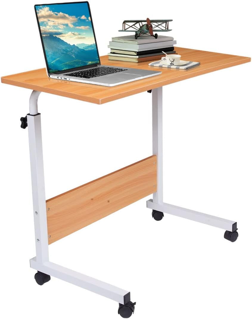 Mobile Computer Desk Cart - Height Adjustable Laptop Table With Wheels ...