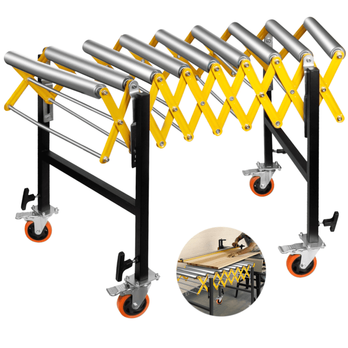 Mobile Conveyor Rollers, 360° Swivel Wheels, 30" Height Adjustable ...