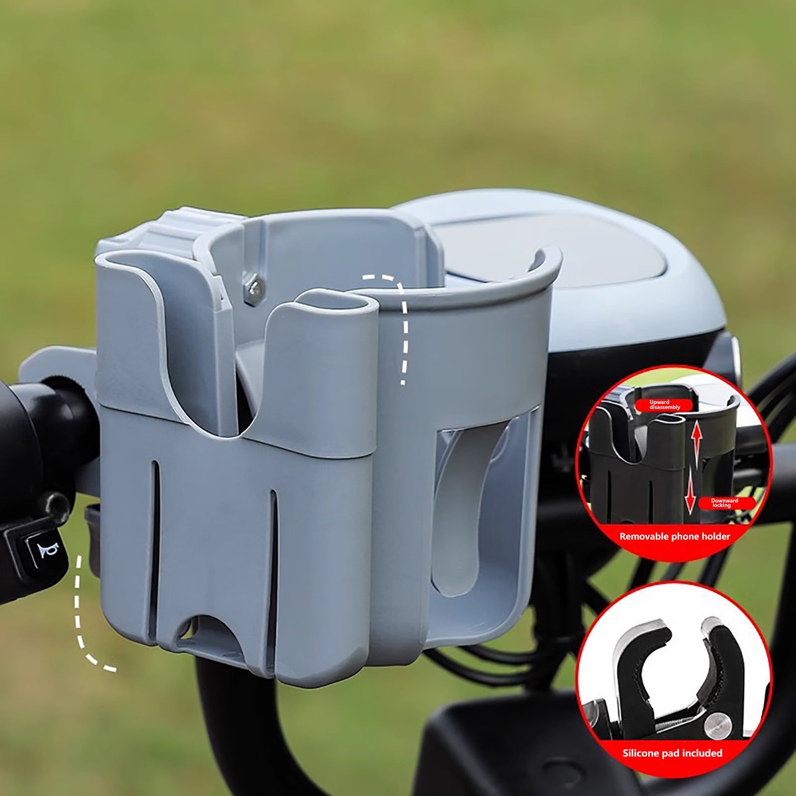 Mobile Cup Holder, Universal Scooter Attachment, Adjustable Design ...