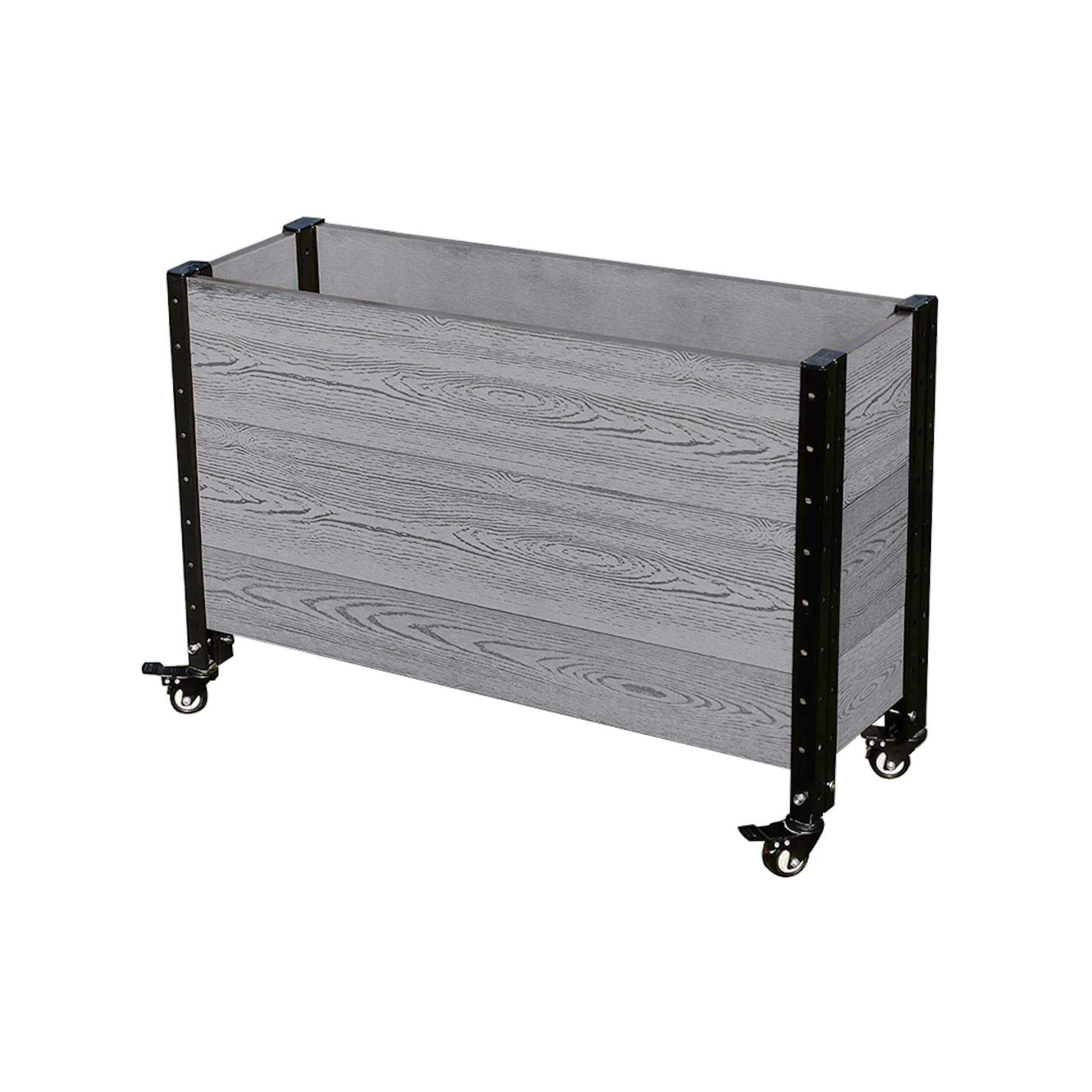 Mobile Deep Trough Planter Box Raised Garden Bed Wood Texture Grey ...