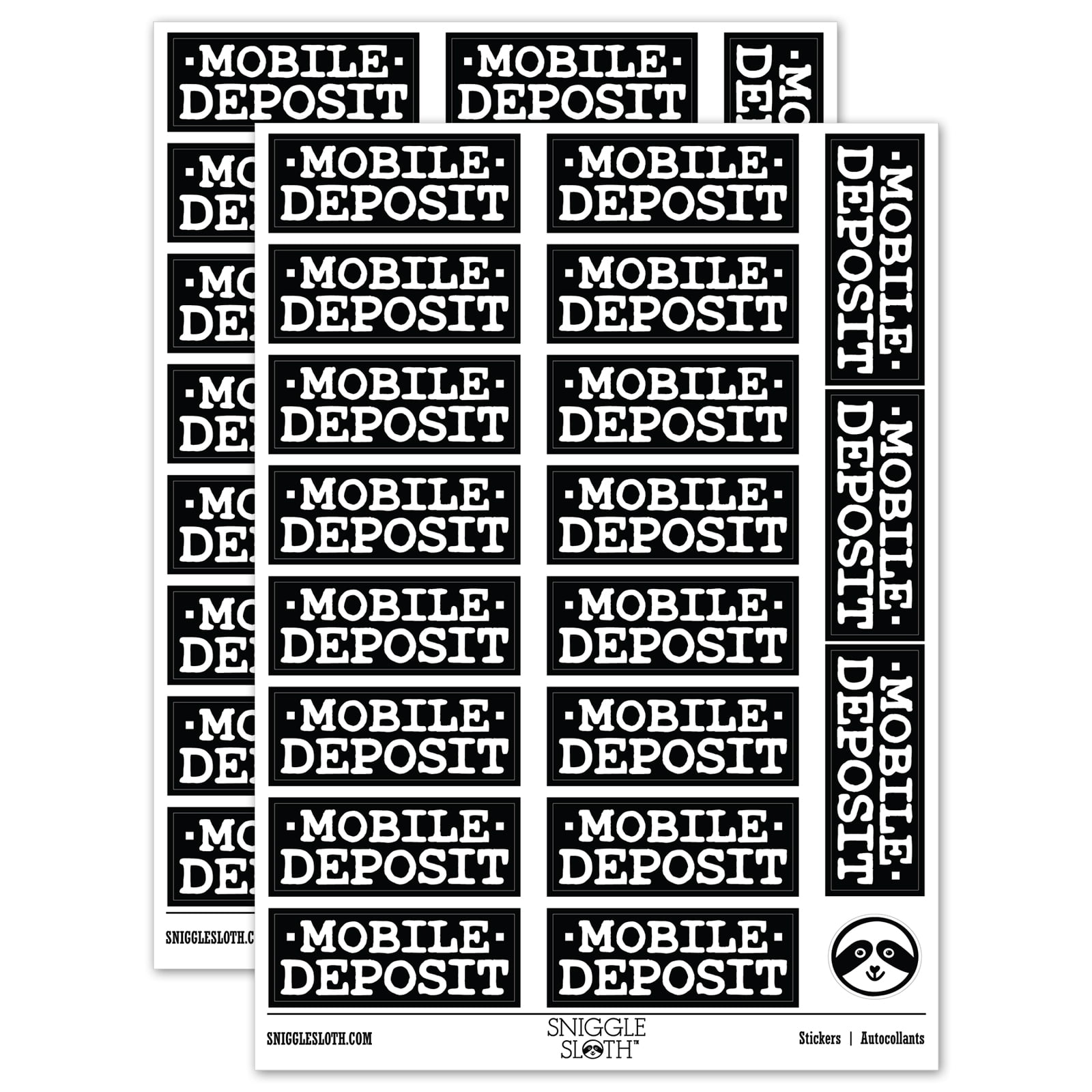 Mobile Deposit Bank Check Sticker Set - Black - Gloss Finish - 2.00 ...