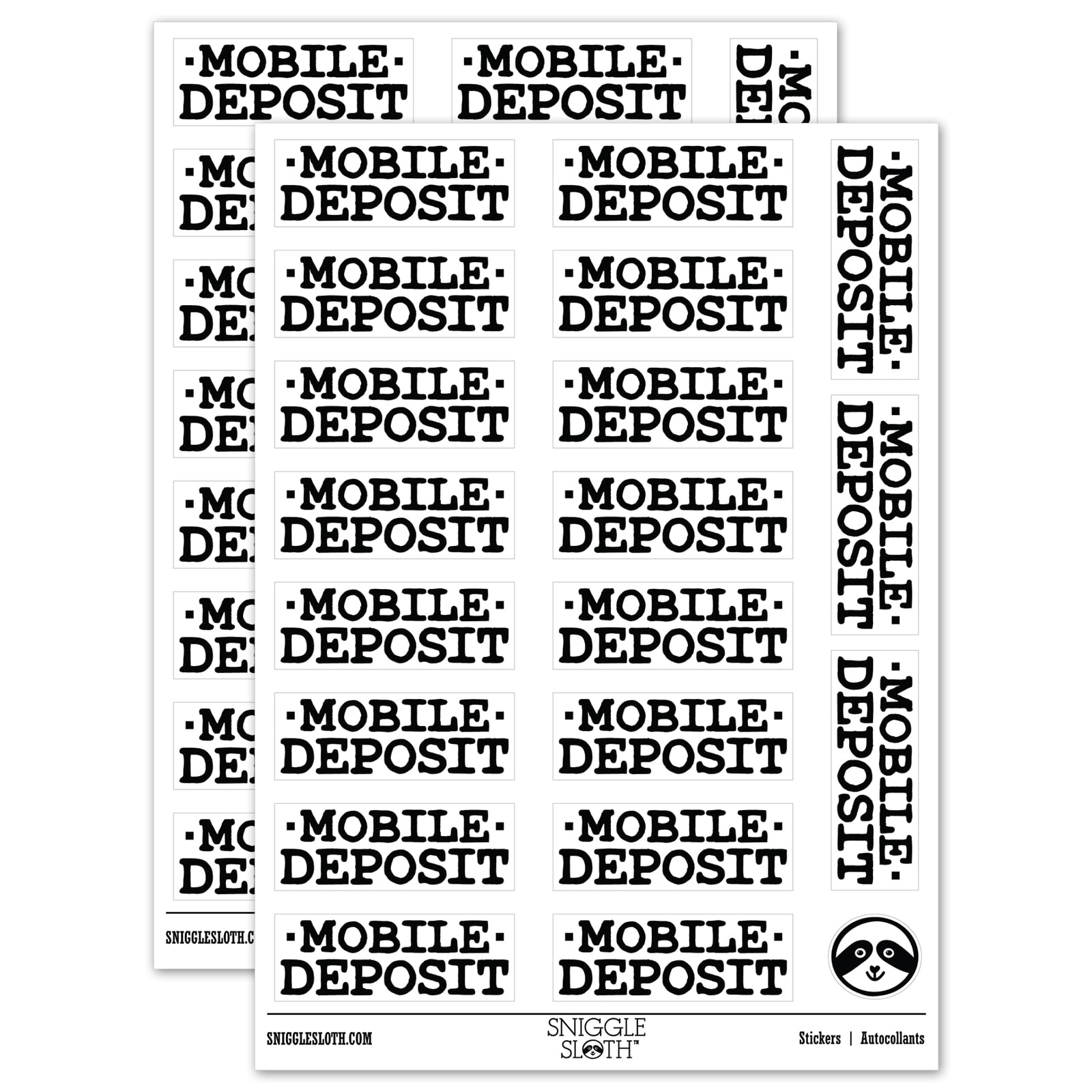 Mobile Deposit Bank Check Sticker Set - White - Matte Finish - 2.00 ...