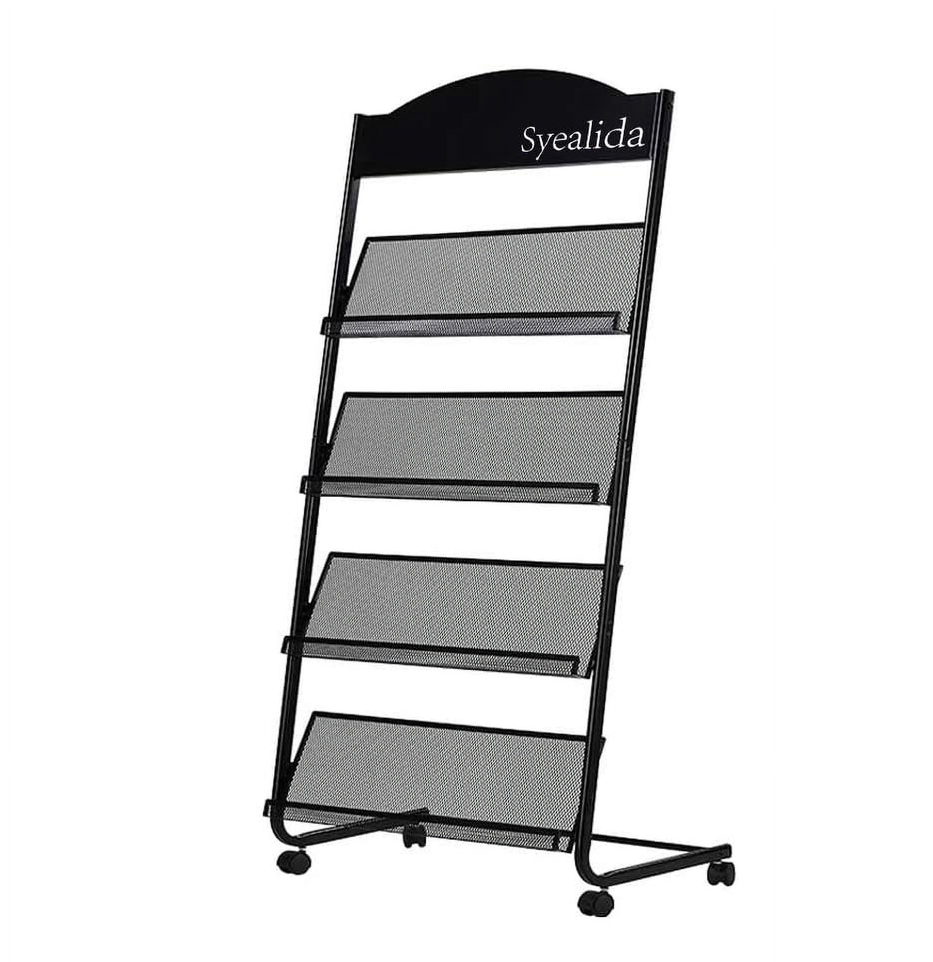 Mobile Display Rack, Floor-Standing Brochure Stand Magazine Rack for ...