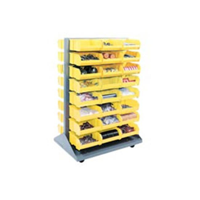 Mobile Double Sided Floor Rack with 192 of Yellow Stacking Bins - Gray ...