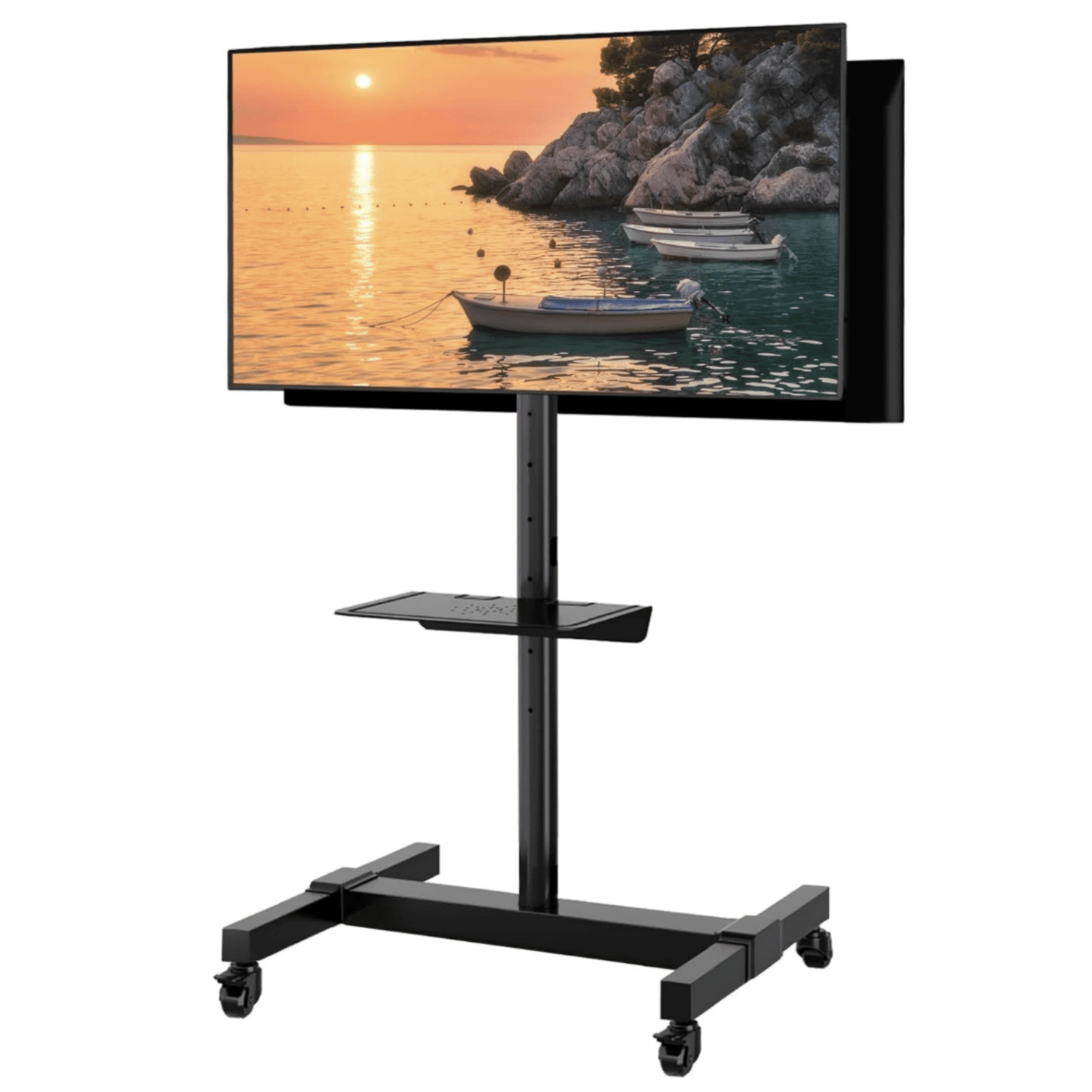 Mobile Dual TV Stand for Two 32-65 Inch Flat Panel Curved TV Monitor ...