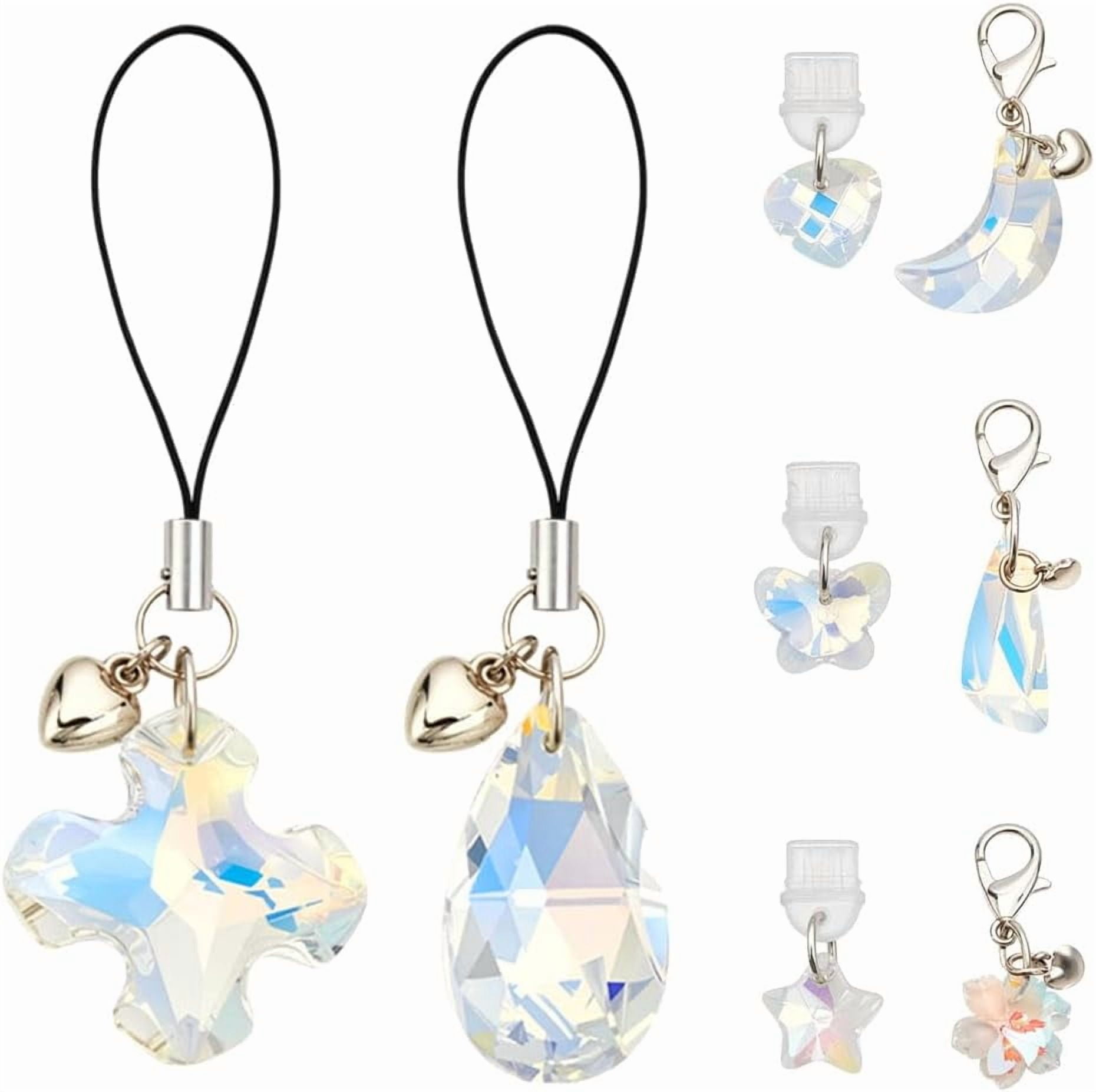 Mobile Dustproof Plugs with Stars Moon Pendant Keychain with Mobile ...