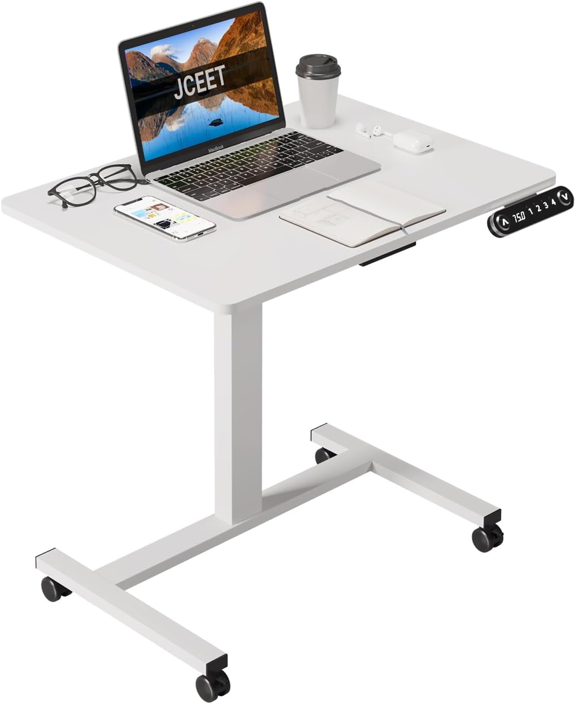 Mobile Electric Standing Desk, 32 * 24 inch Height Adjustable Sit to ...