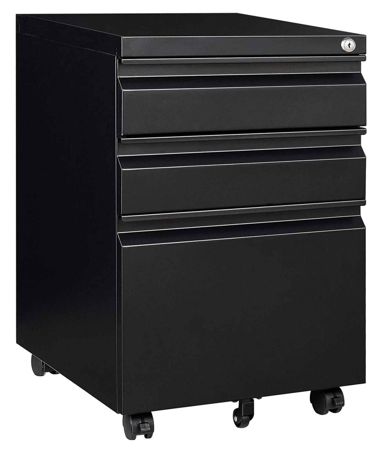 Mobile File Cabinet, 3 Drawer Locking Filing Cabinet, Under Desk Office ...