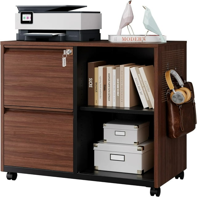 Mobile File Cabinet Metal Lateral Rolling Printer Stand Filing Cabinets ...