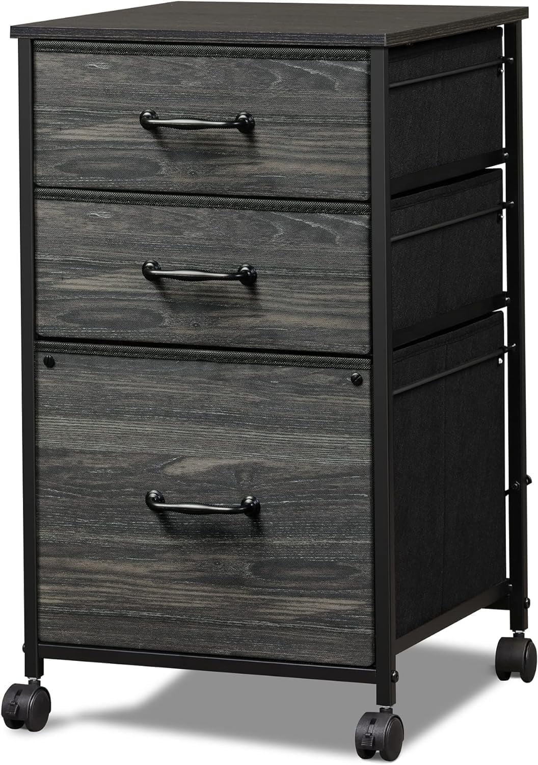 Mobile File Cabinet, Rolling Printer Stand with 3 Drawers, Fabric ...