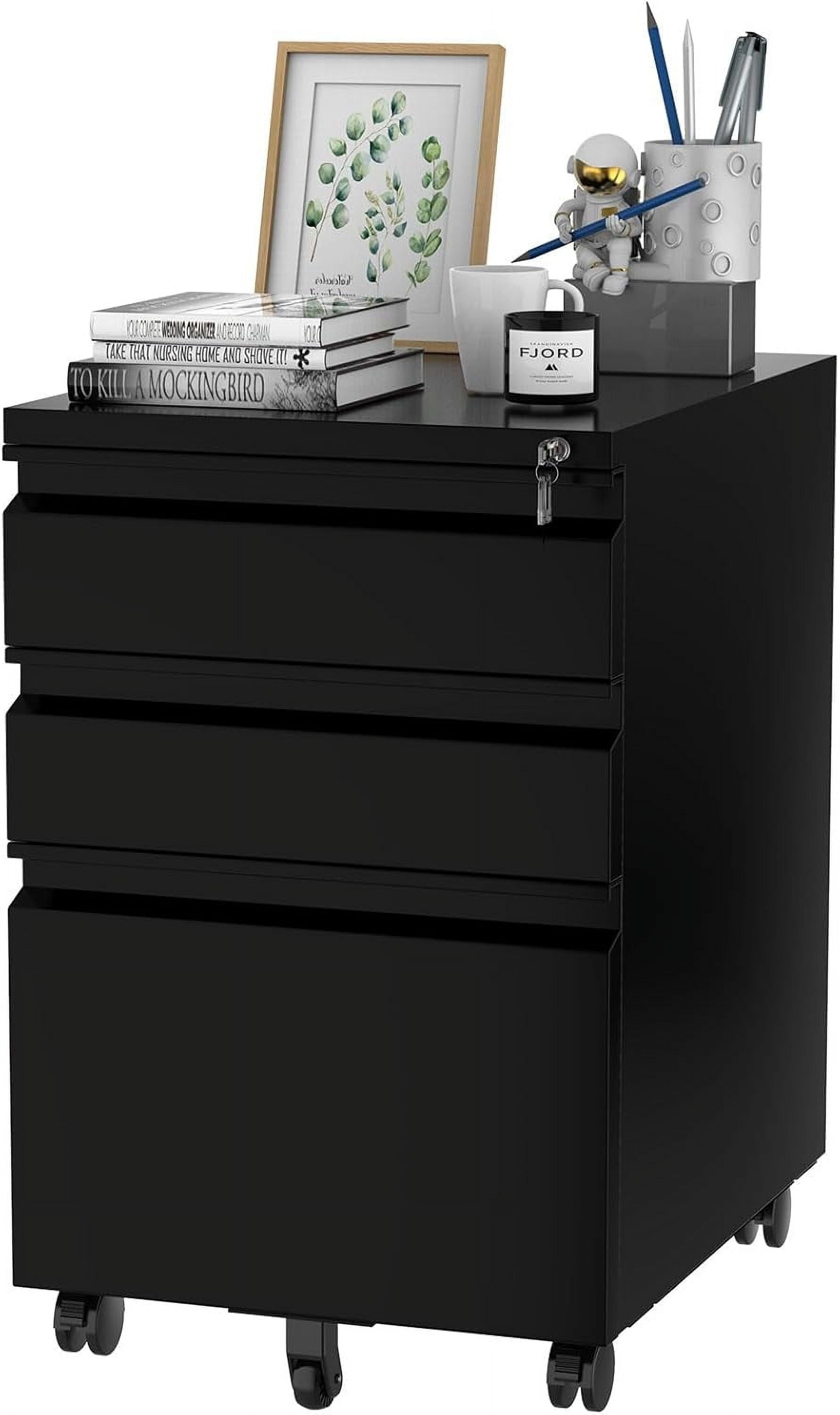 Mobile File Cabinet for 3 Drawer File Cabinet Under Storage Filing ...
